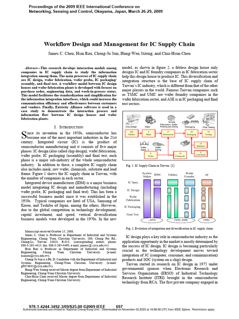 Workflow Design and Management For IC Supply Chain | PDF ...