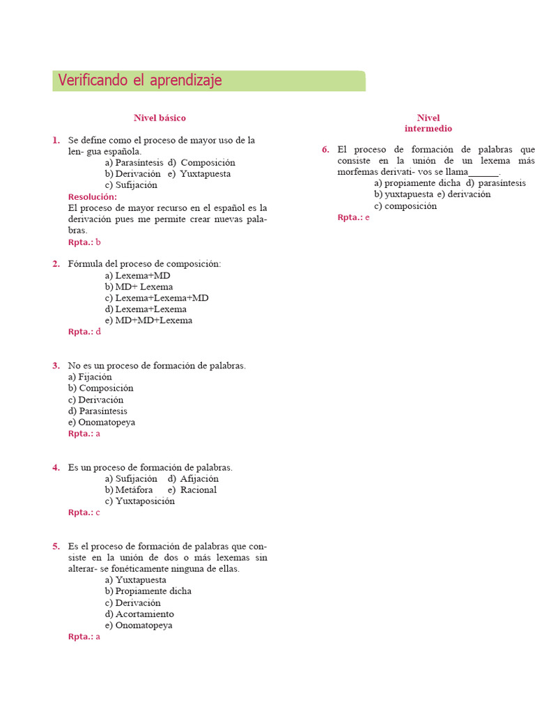 EJERCICIOS | PDF | Mecánica del lenguaje | Relaciones sintácticas