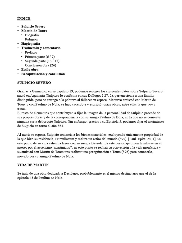 Sulpicio Severo y Martín de Tours | PDF | Religión y espiritualidad