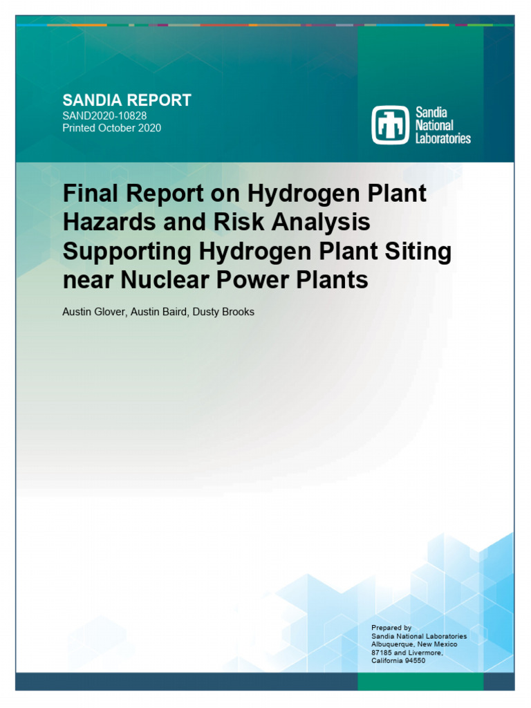 Final Report On Hydrogen Plant Hazards and Risk Analysis Supporting ...