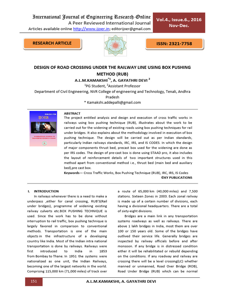 Design of Road Crossing Under The Railway Line Using Box Pushing Method ...