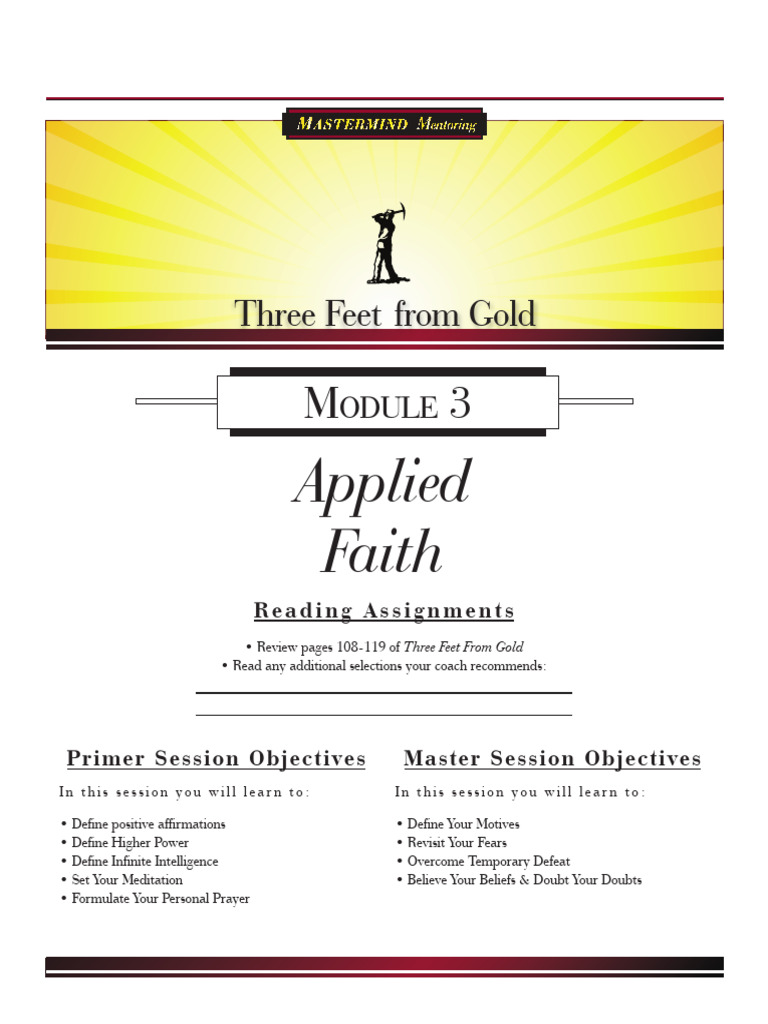 Applied Faith: Three Feet From Gold | PDF | Thought | Faith
