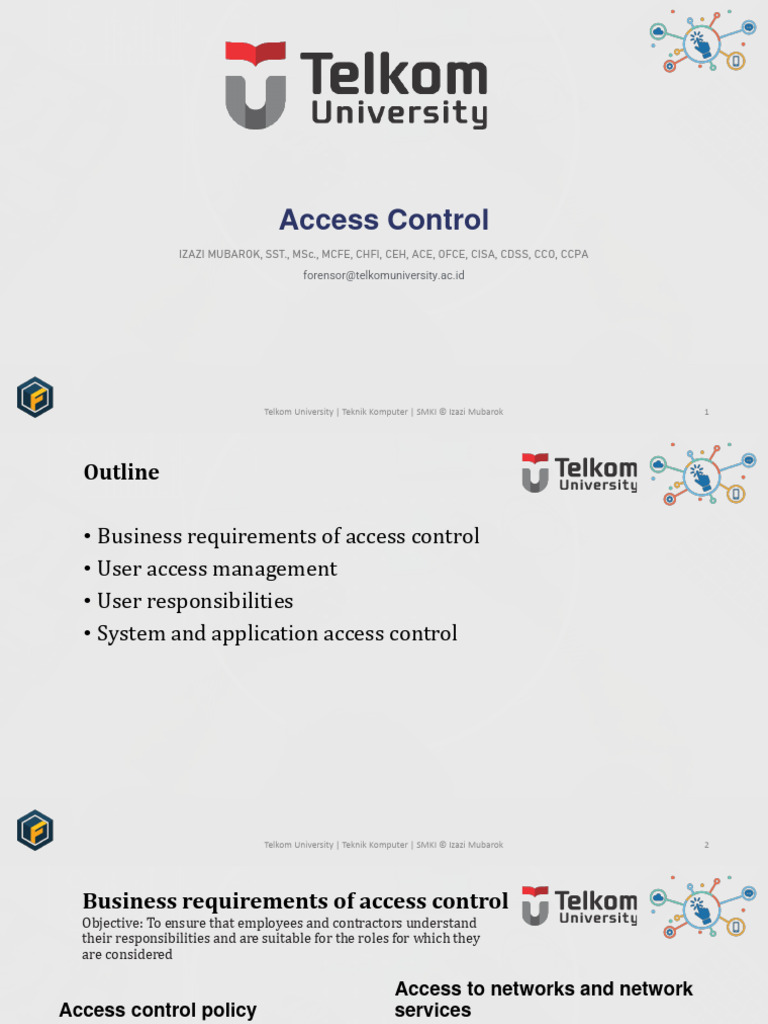 05 Access Control Pdf Access Control Authentication