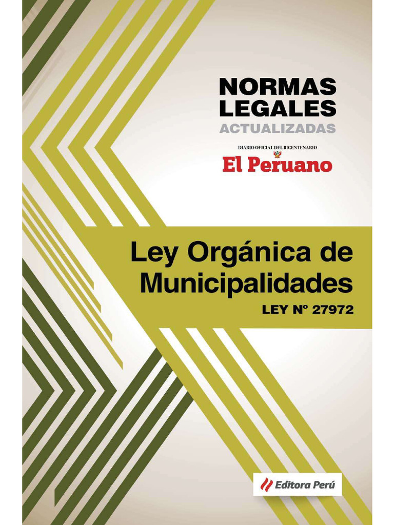 Ley #27972 - Ley Organica de Municipalidades | PDF