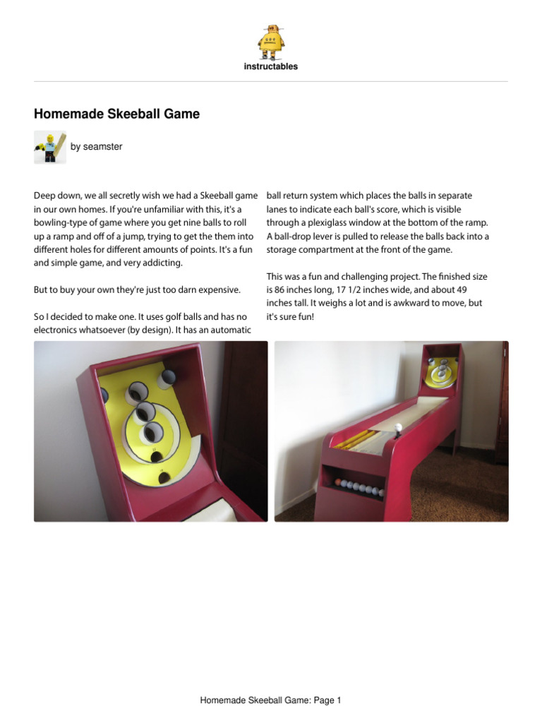 Homemade Skee Ball Game | PDF | Materials