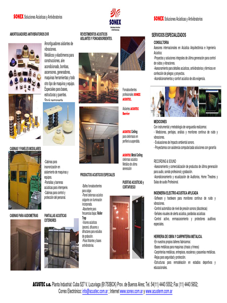 ACUSTEC Mix Triptico DIGITAL | PDF | Aislamiento térmico | Materiales