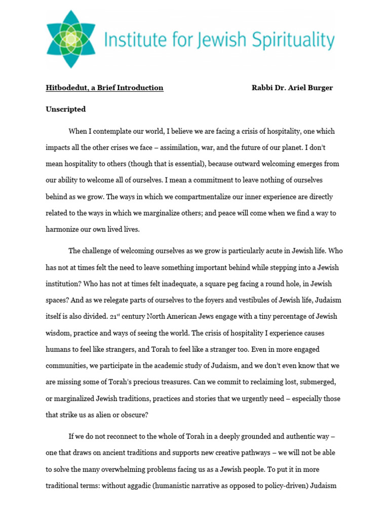 Jaffe L2 R3 R. Ariel Burger | PDF | Jewish Prayer | Jews And Judaism