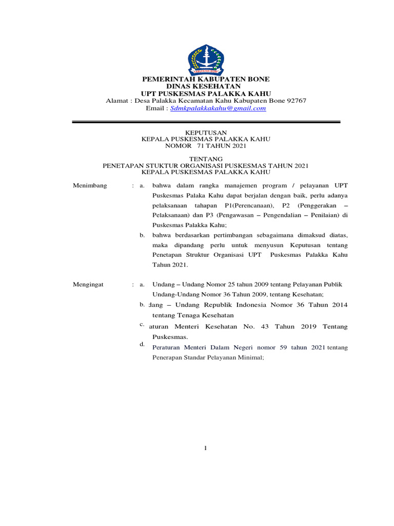 Ep. A. SK STRUKTUR DAN PJ. PROGRAM | PDF