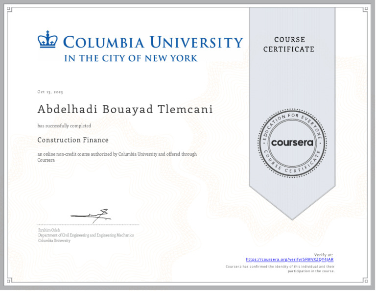 Coursera Construction Finance | PDF