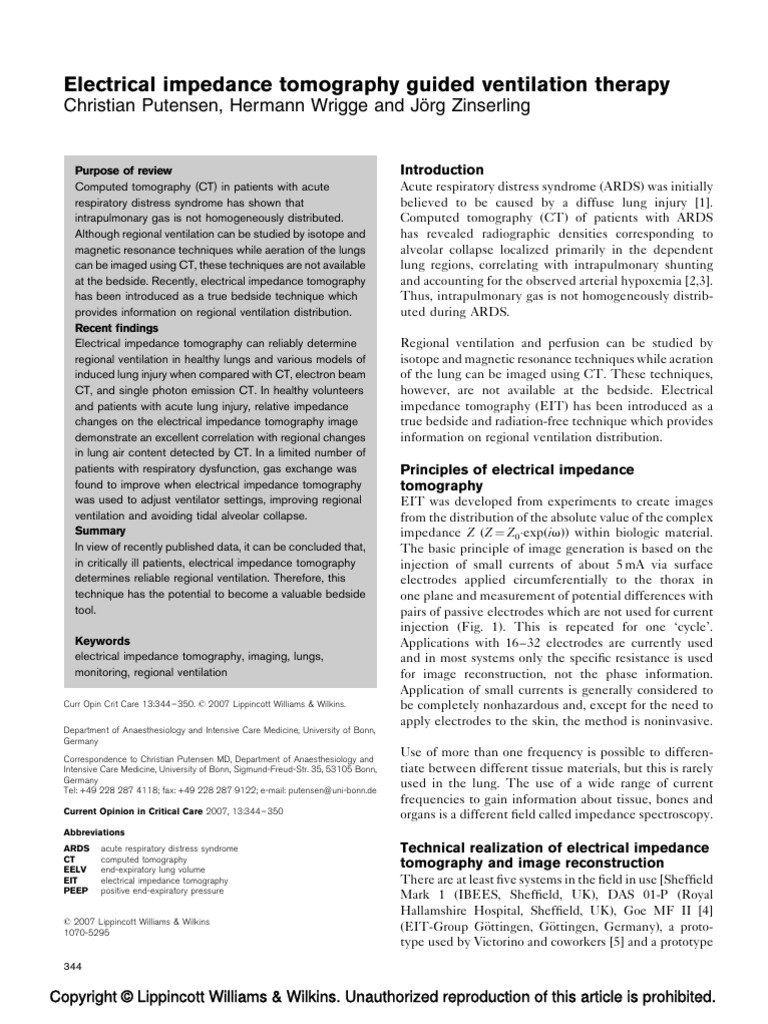 Putensen 2007 | PDF | Ct Scan | Applied And Interdisciplinary Physics