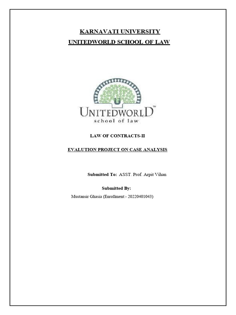 Contract Case Analysis | PDF | Tort | Legal Liability