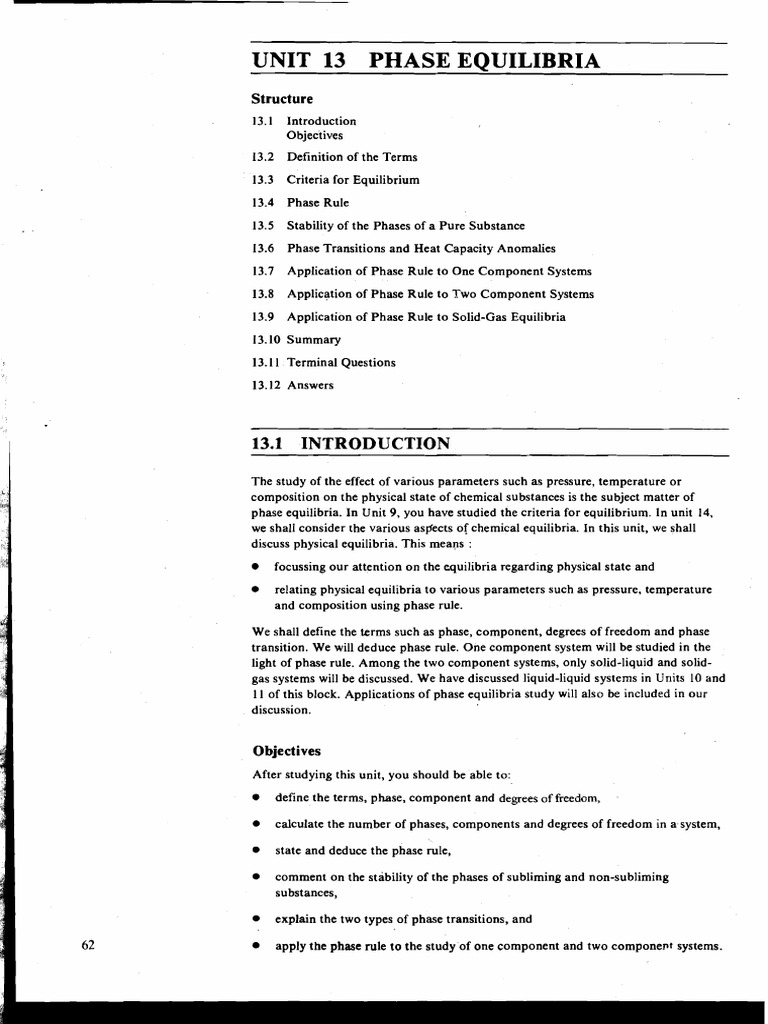 Phase Equilibria | PDF | Phase (Matter) | Phase Rule