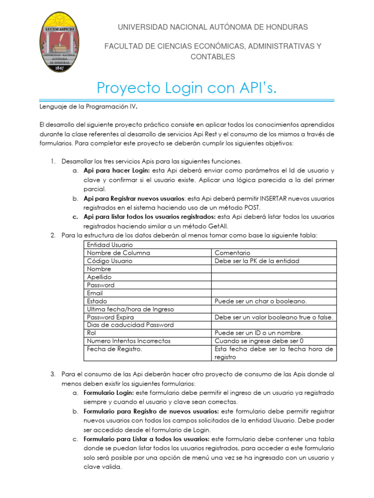 Proyecto API Login | PDF | Informática | Ingeniería de software