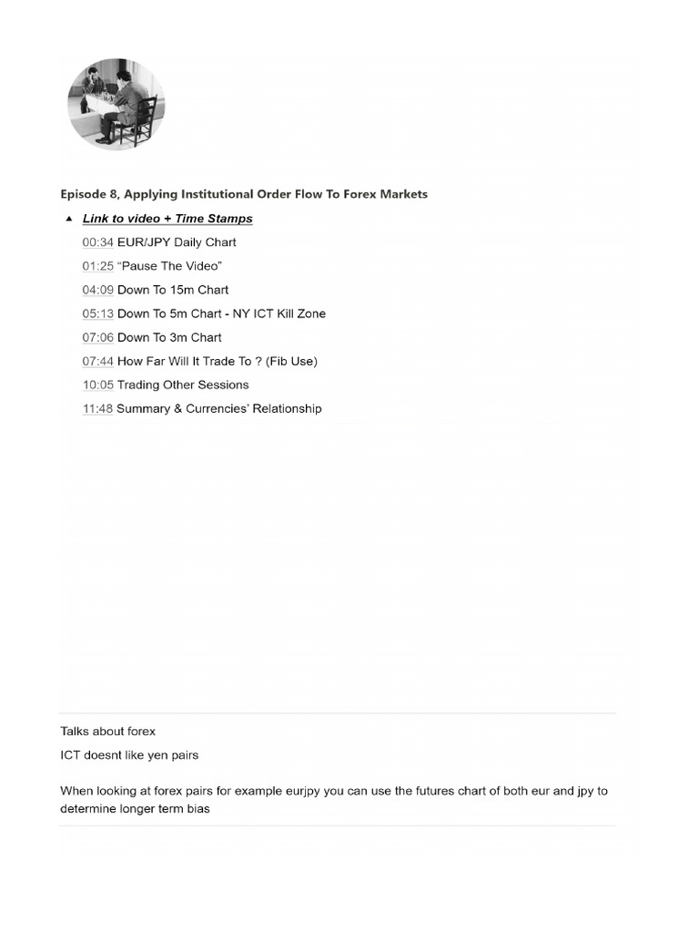 Episode 8, Applying Institutional Order Flow To Forex Markets | PDF