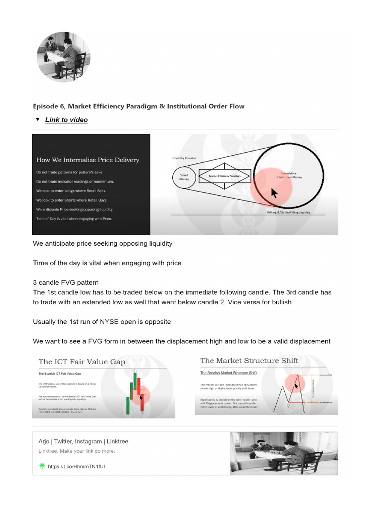 Episode 6, Market Efficiency Paradigm - Institutional Order Flow | PDF