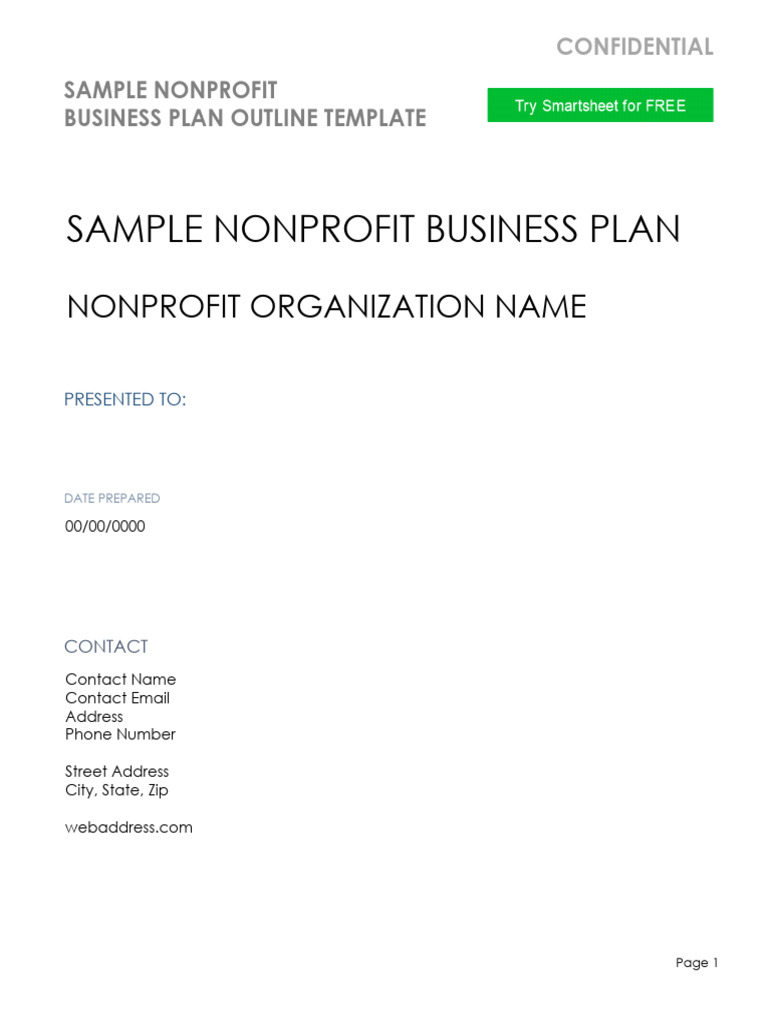 IC Sample Nonprofit Business Plan Outline 10928 - PDF | PDF ...