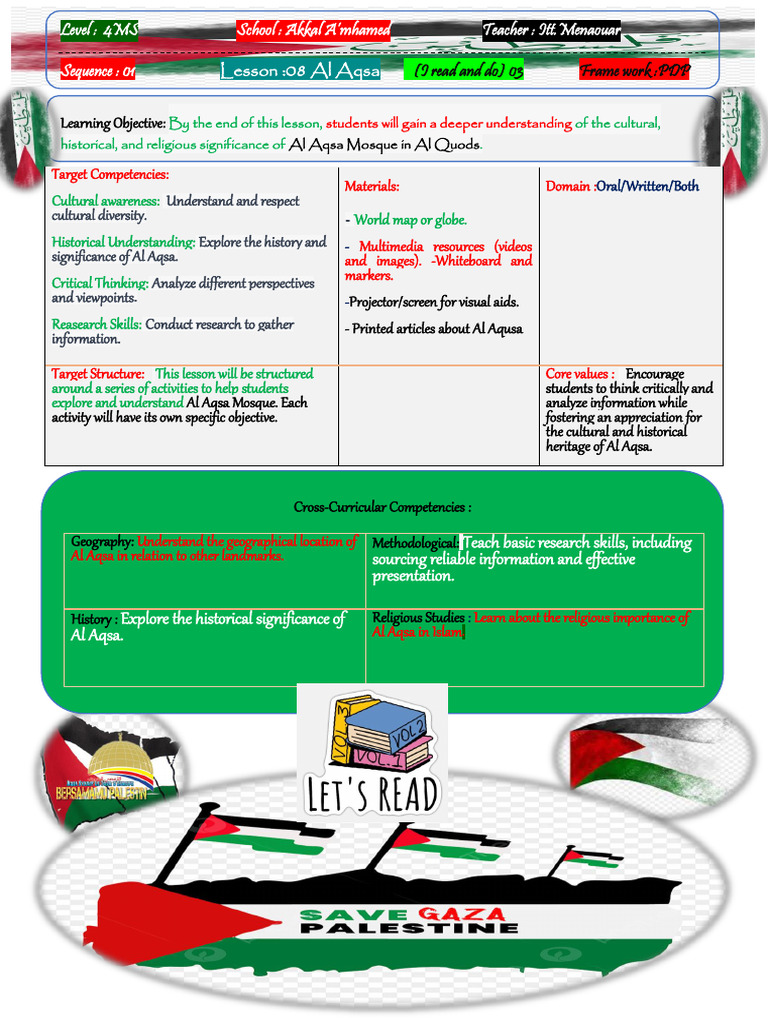 Lesson8 I Read and Do 3 Al Aqsa | PDF | Mosque | Learning