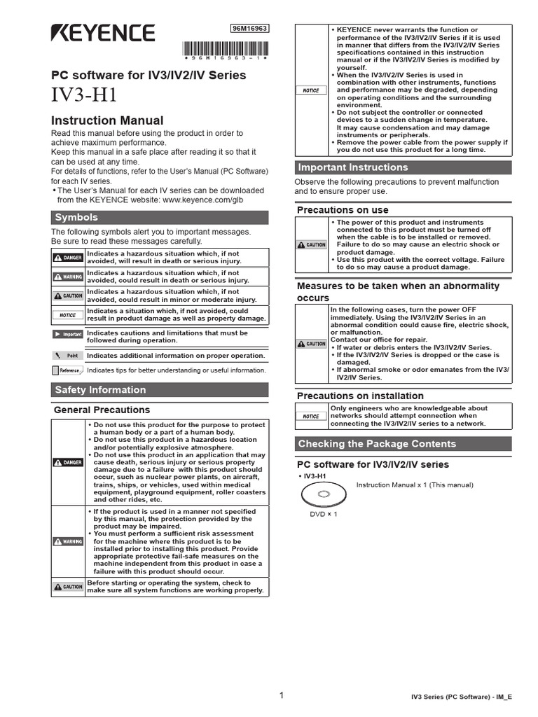 PC Software For IV3/IV2/IV Series Instruction Manual: Important Instructions | PDF | Ip Address ...