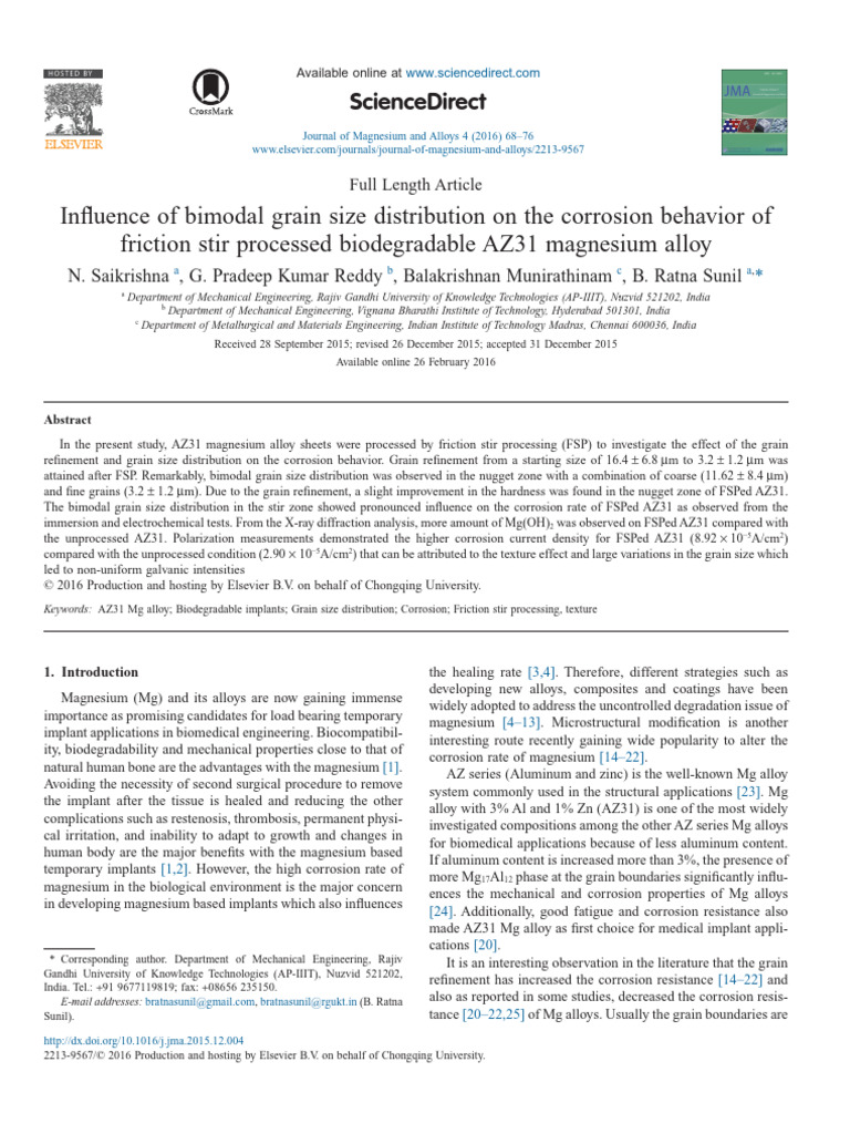 Influence Of Bimodal Grain Size Distribution On The Corrosion Behavior