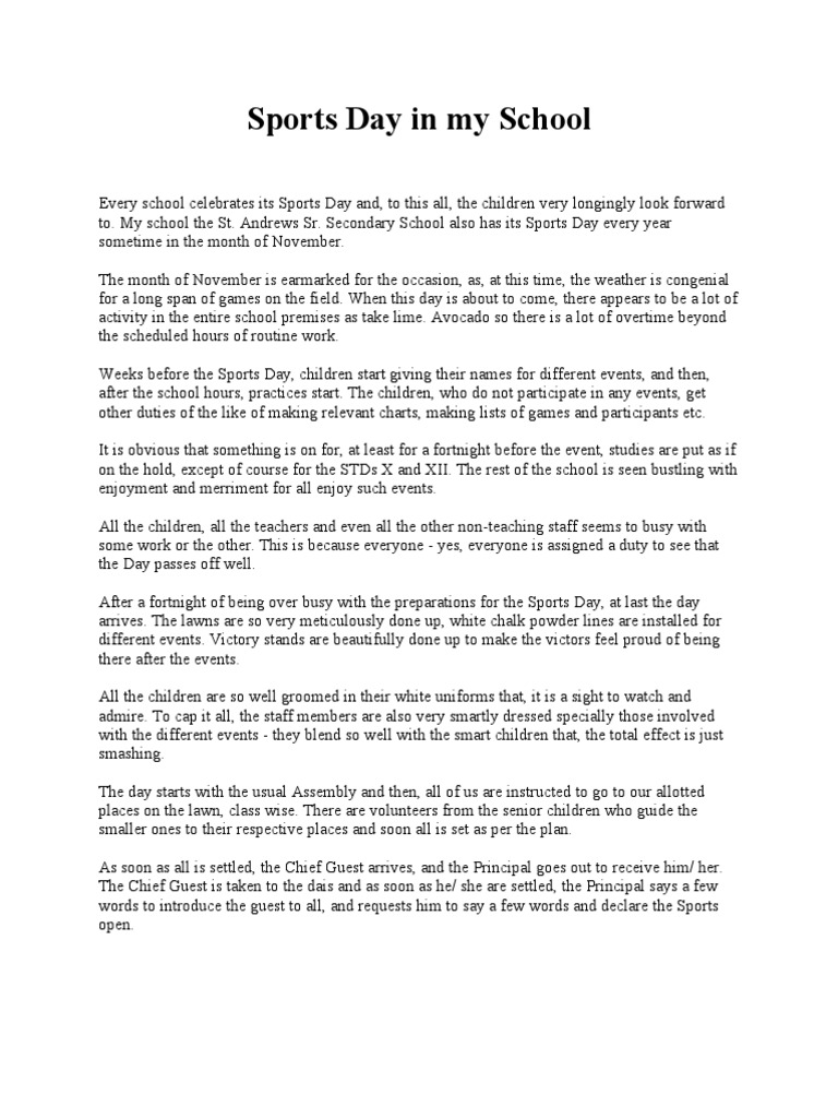Annual Sports Day Celebration at School | PDF | Career & Growth ...
