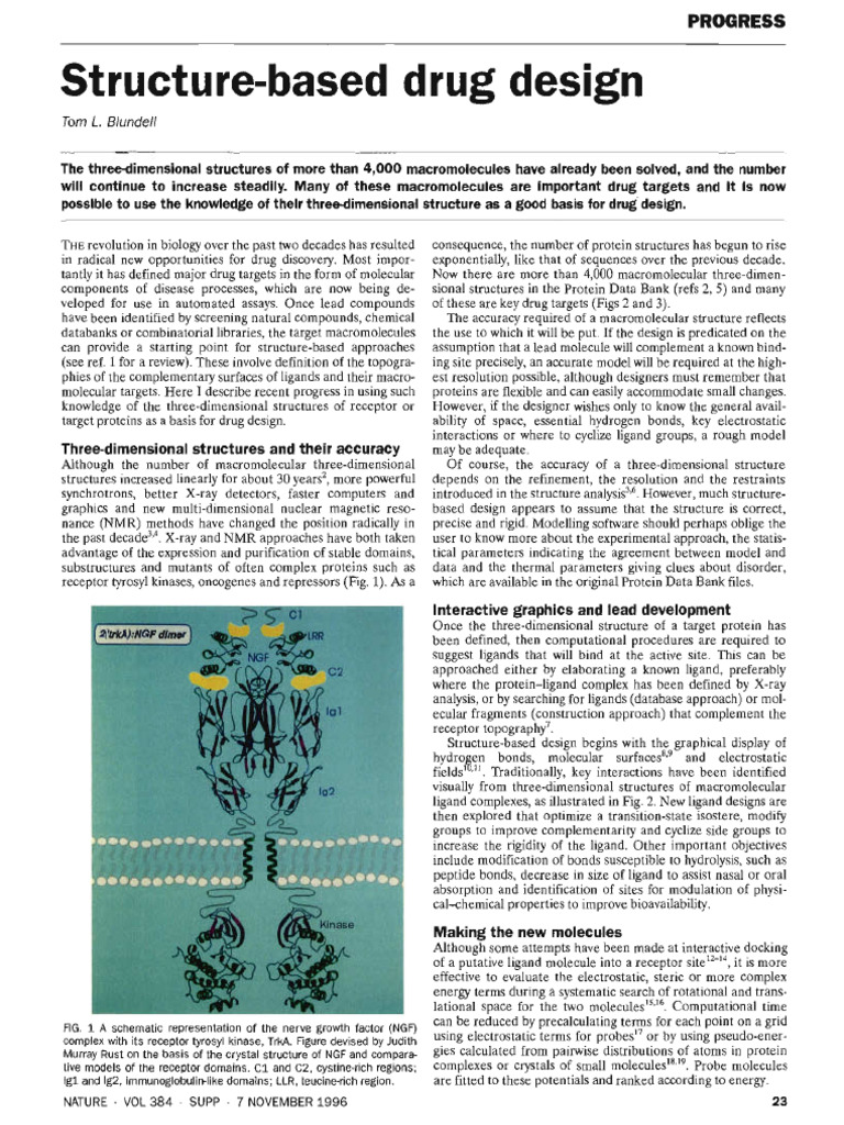 Blundell - Structure-Based Drug Design | PDF | Drug Design | Active Site