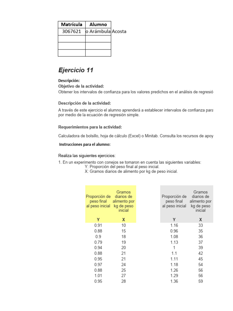 EJERCICIO 11 Estádistica | PDF | Intervalo de confianza | Teoría de la estimación