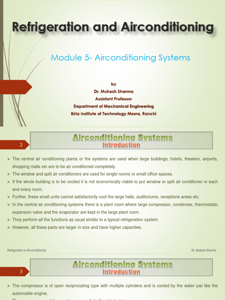 Module 5 - Airconditioning Systems | PDF | Air Conditioning | Food ...