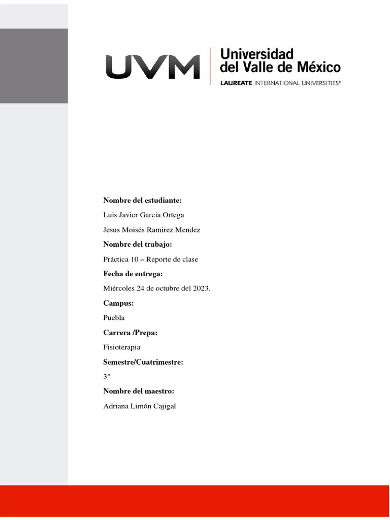 Practica 10 - Reporte de Clase | PDF