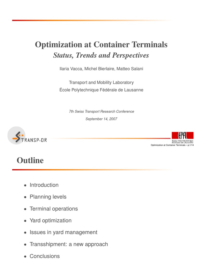 Container Terminal Optimization Pdf Mathematical Optimization Industries