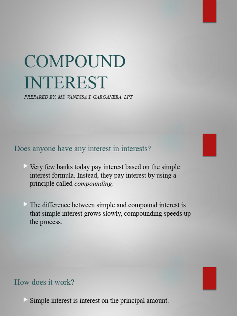 Compound Interest | PDF | Present Value | Interest