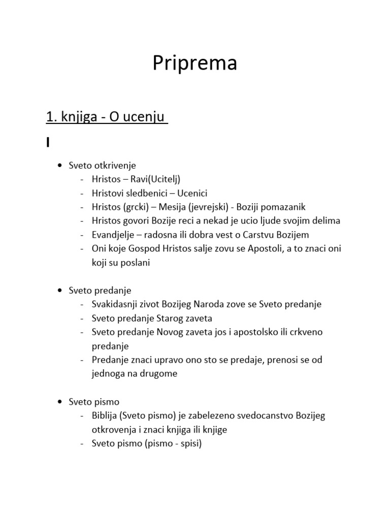 Priprema Za Bogosloviju | PDF