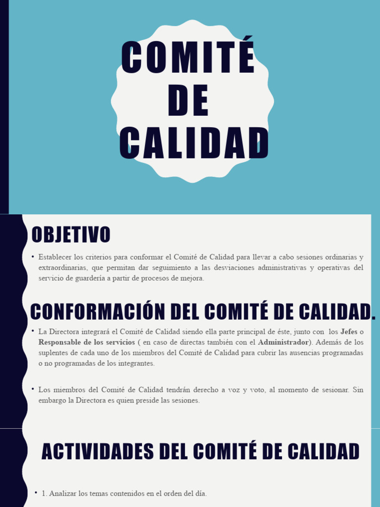Presentacion Del Comité de Calidad | PDF