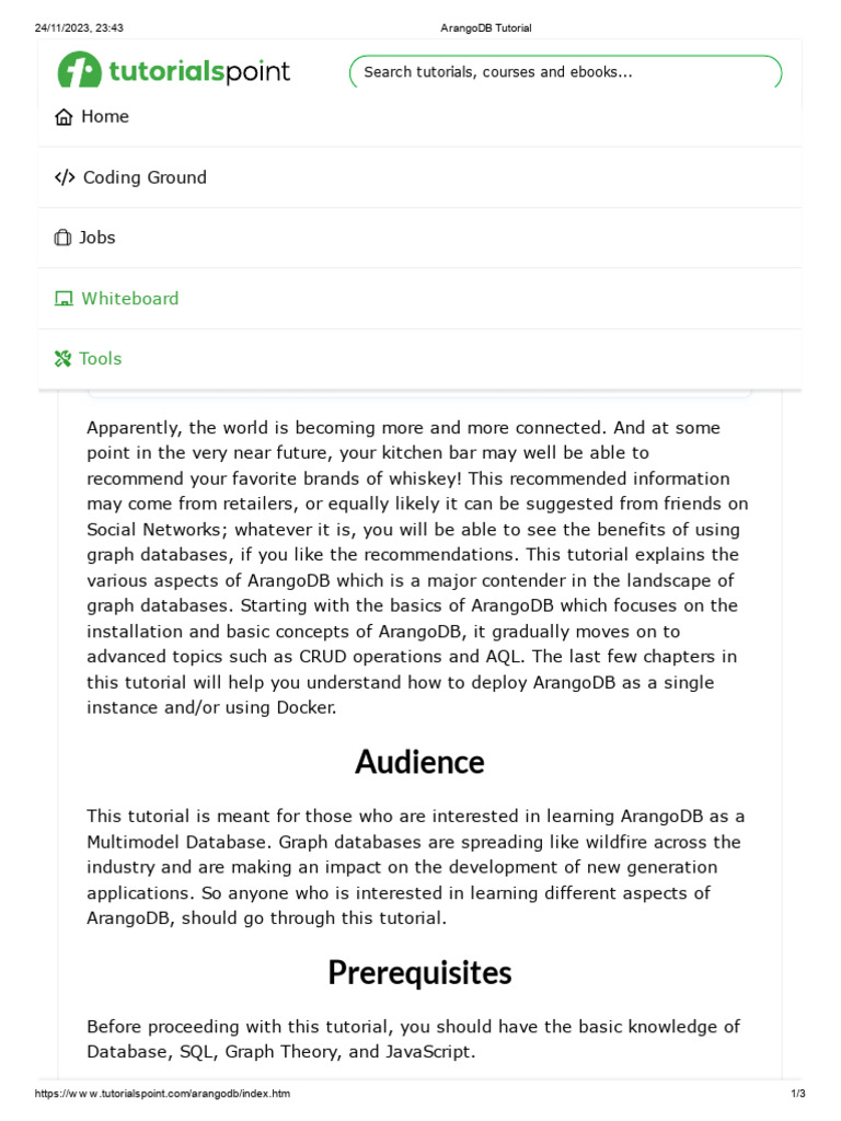 ArangoDB Tutorial | PDF | Databases | Educational Technology ArangoDB Tutorial | PDF | Databases | Educational Technology
