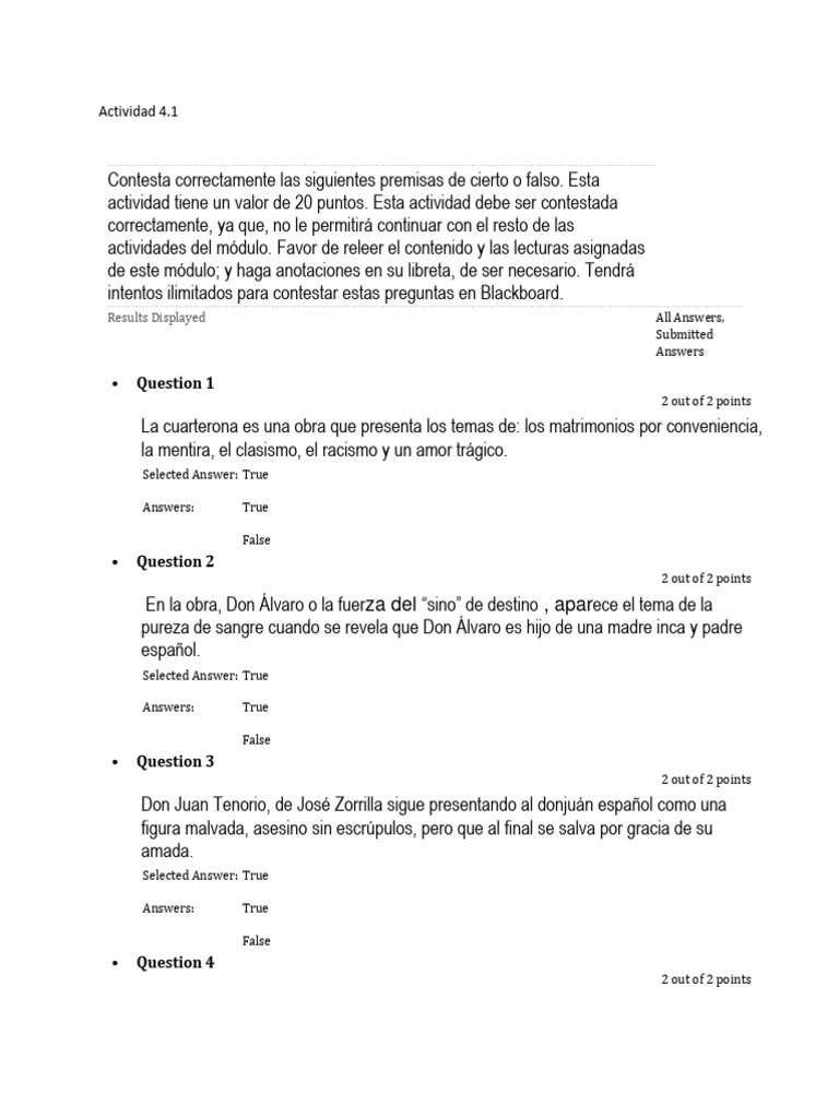 Preguntas de Cierto o Falso sobre Literatura | PDF