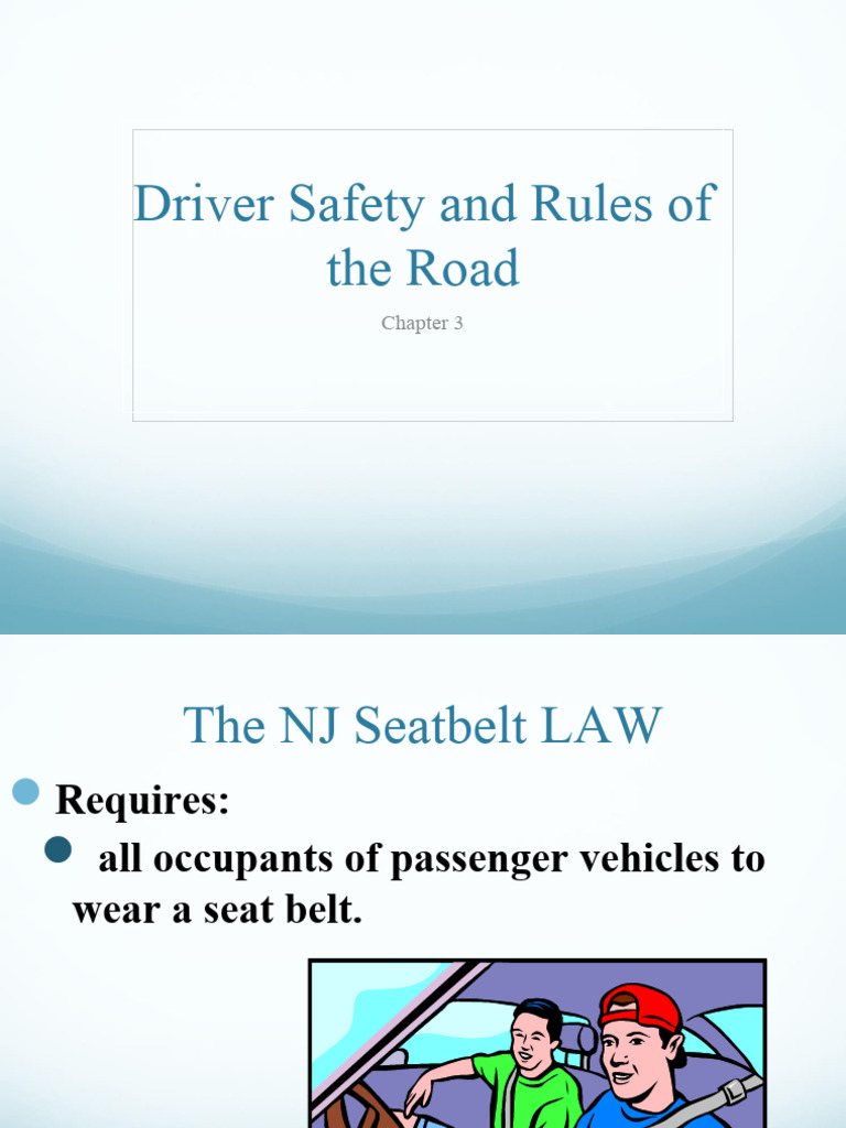 NJ Driver Safety Essentials | PDF | Seat Belt | Airbag