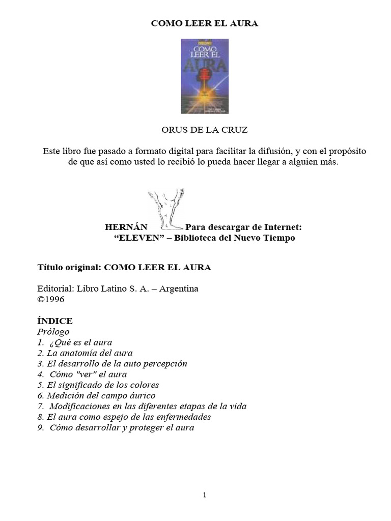 Cómo Leer El Aura - Oruz de La Cruz | PDF | Aura (paranormal) | Importar