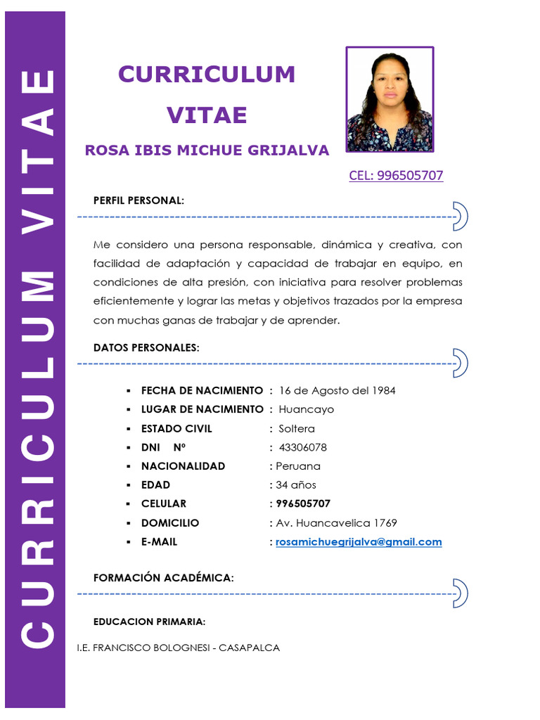 Ejemplo de CV Documentado | PDF | Lima