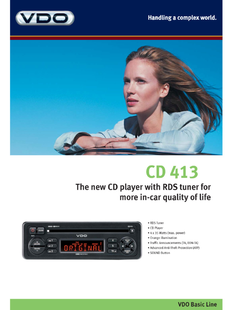 VDO CD 413 - Datasheet - Manualzz | PDF