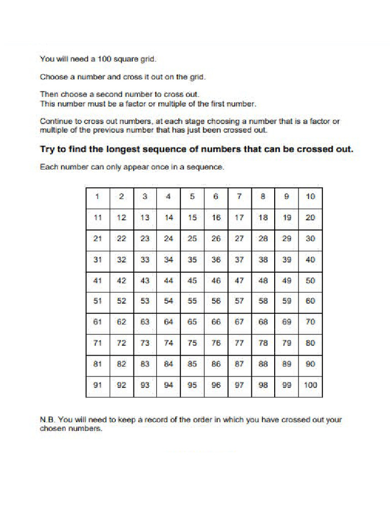 Factors and Mult Game | PDF