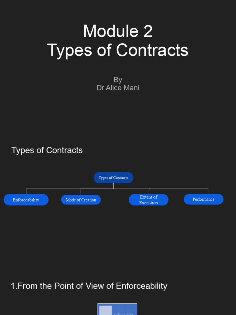 Module 2 Types of Contracts | PDF