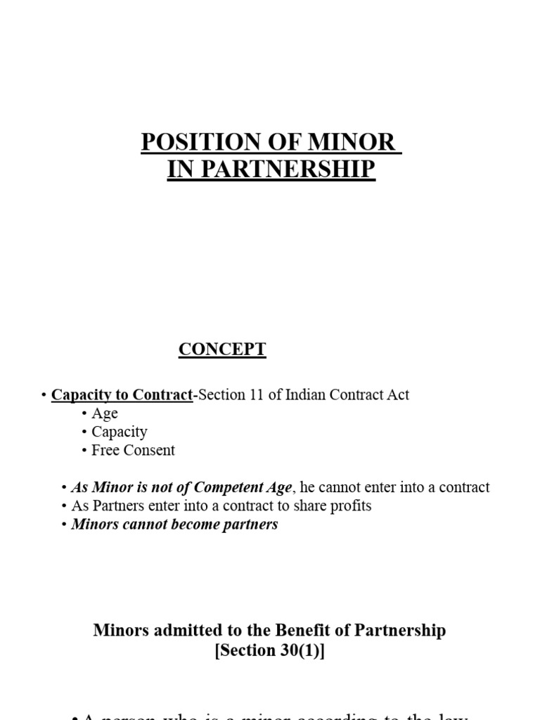 Bb.a-Position of Minor in Partnership | PDF | Partnership | Private Law