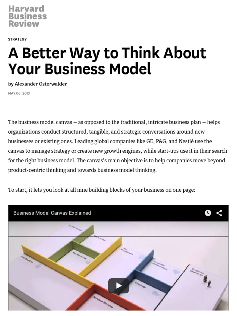 A Better Way To Think About Your Business Model | Download Free PDF | Lean Startup | Business Model