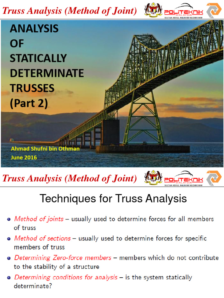 5.2 Method of Joints | PDF | Truss | Civil Engineering