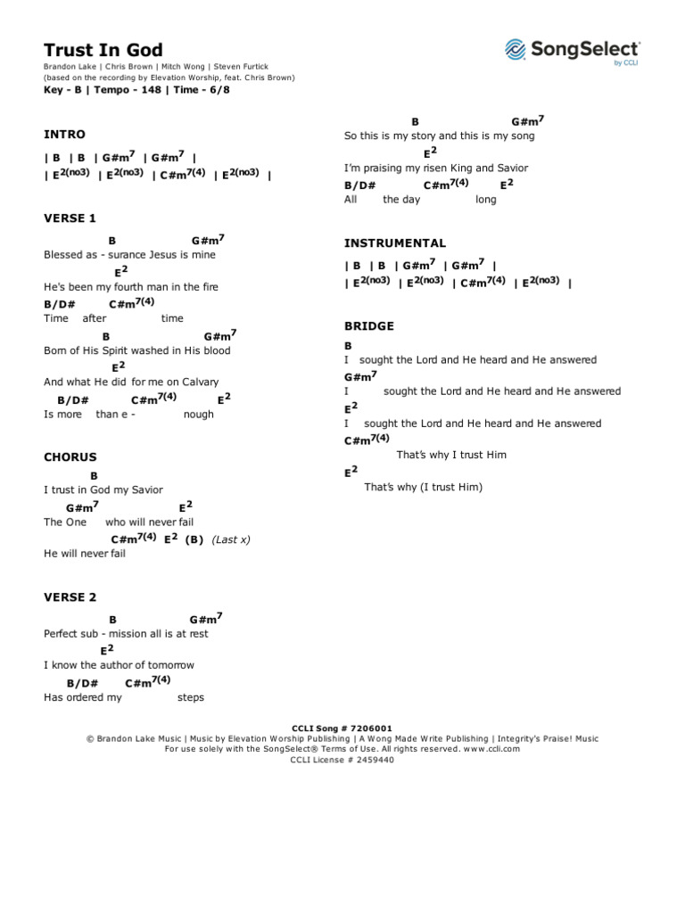 Trust in God-chords-B | PDF | Song Structure