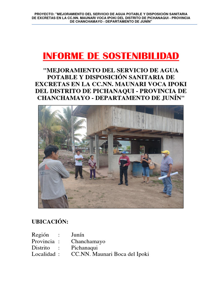 Informe de Sostenibilidad | PDF | Saneamiento | Agua