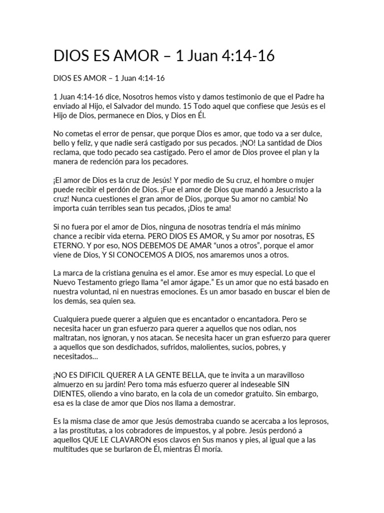Dios Es Amor | PDF | Amor | Pecado
