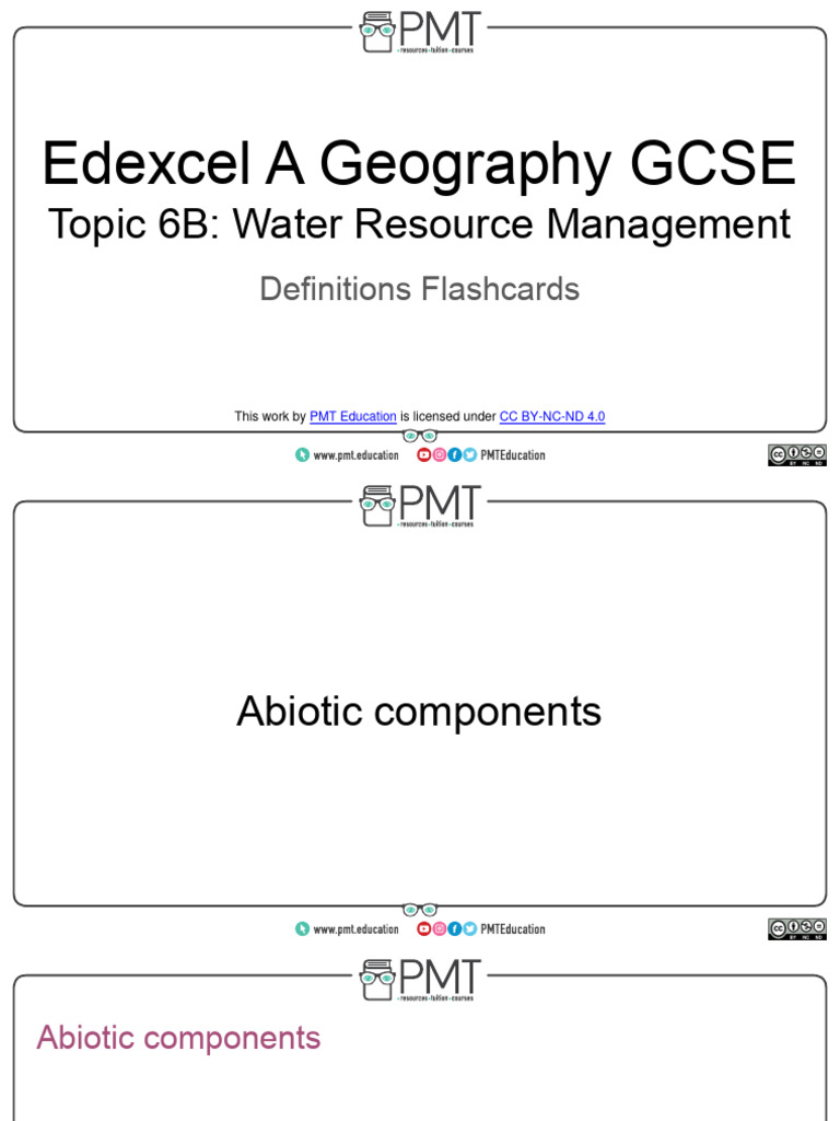 Definitions Flashcards - Topic 6B Water Resource Management - Edexcel A ...