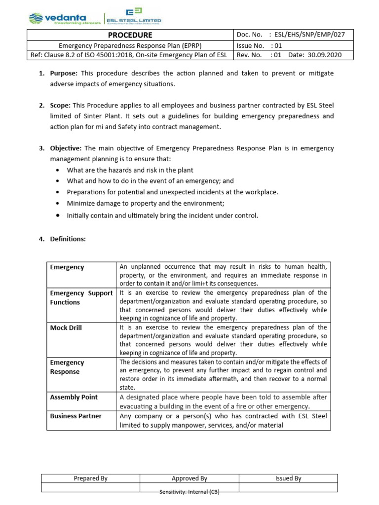 EPRP of Sinter | PDF | Emergency Management | Emergency