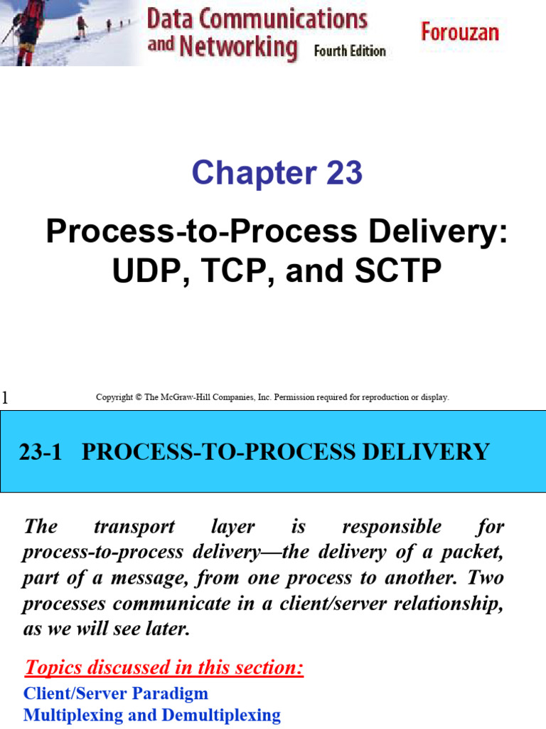 Process-to-Process Delivery: Udp, TCP, and SCTP | PDF | Transmission Control Protocol | Port ...