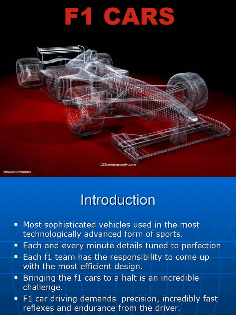 F1 CARS Presentation | PDF | Wing | Automotive Industry